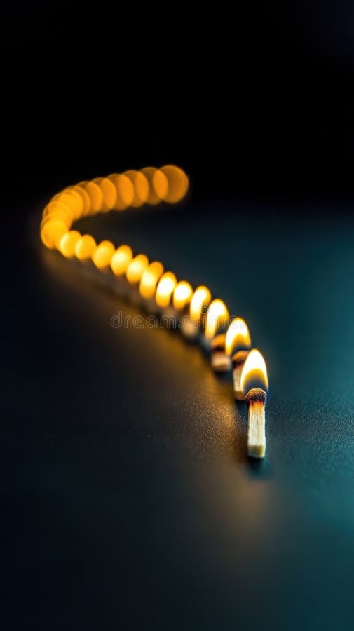 Ignition of a Curved Line of Matches by a Single Matchstick Creating a ...