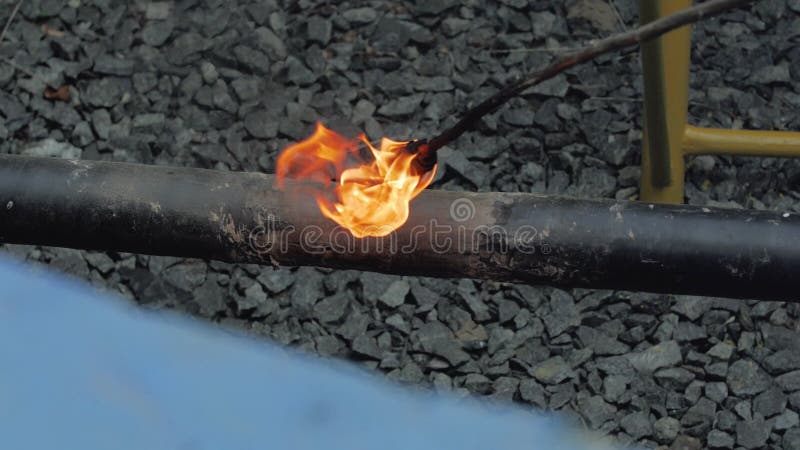 Gas pipe flame stock video. Video of dangerous, danger - 172214149