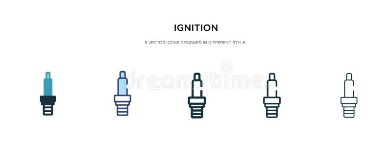 Ignition Icon in Different Style Vector Illustration. Two Colored and ...