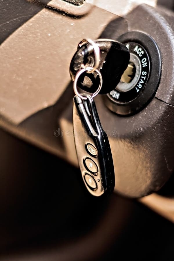 Ignition Keys in the Car Close-up Stock Image - Image of mode, color ...