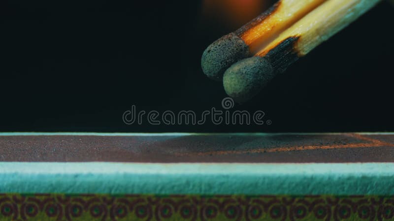 Ignition Match on Matchbox stock video. Video of combustion - 82357699