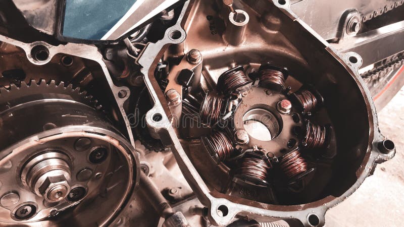 Ignition Spool Coil on Motor Engine Stock Image - Image of motor ...