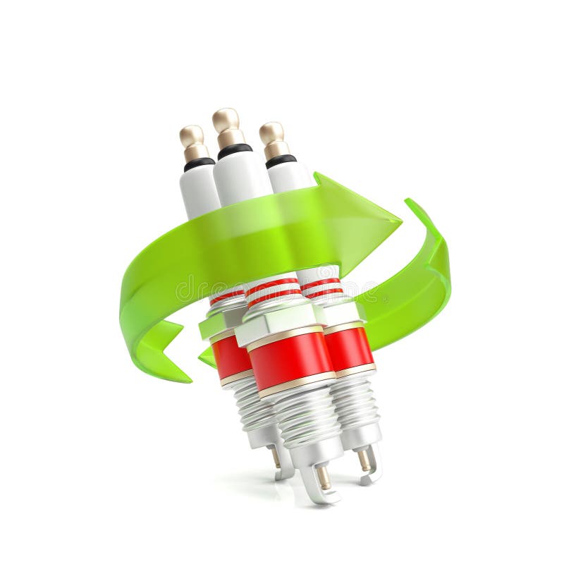 Ignition System Parts on a White Background Stock Illustration ...