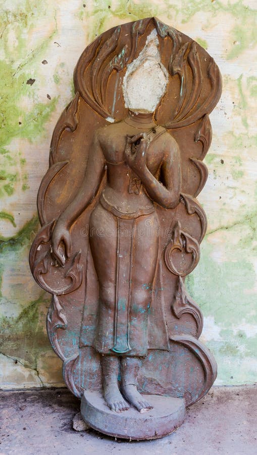 The Ignored Headless Walking Buddha Image Stock Photo - Image of deva ...