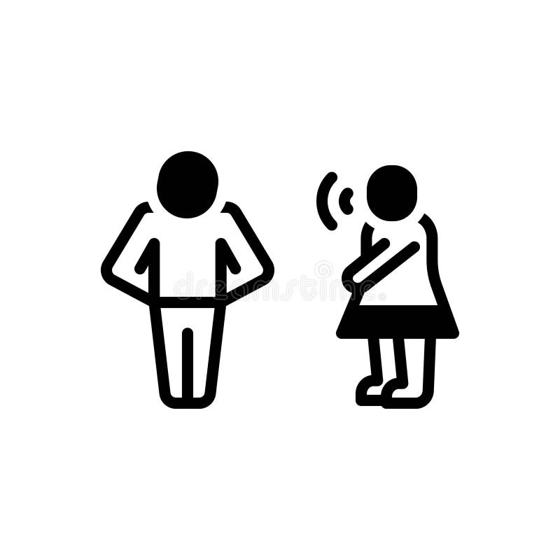 Black Solid Icon for Ignored, Neglected and Hatred Stock Vector ...