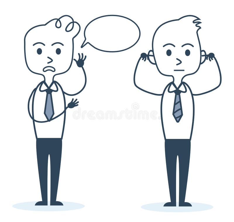 Ignorieren Sie, Schlechter Kommunikationskonzeptvektor Vektor Abbildung ...