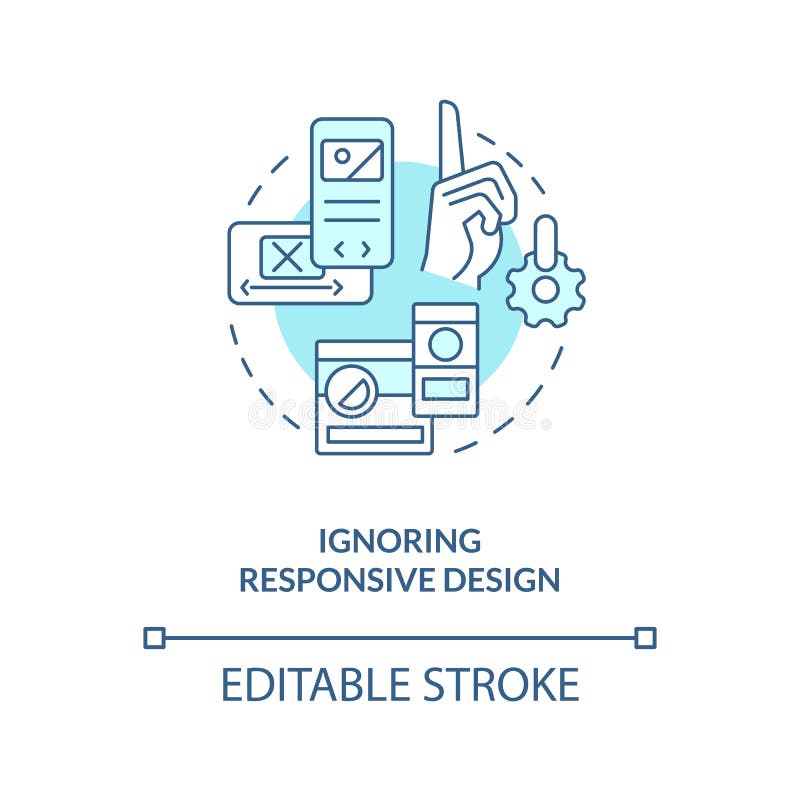 Ignoring Responsive Design Turquoise Concept Icon Stock Vector ...