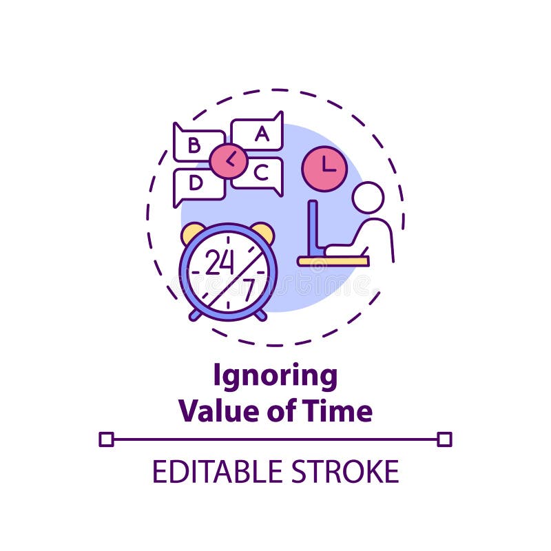 Ignoring Time Value Concept Icon Stock Vector - Illustration of idea ...