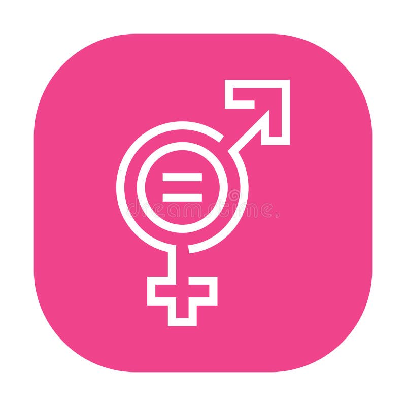 Igualdad De Género Negro Glifo Icono Derechos De La Mujer Ilustración