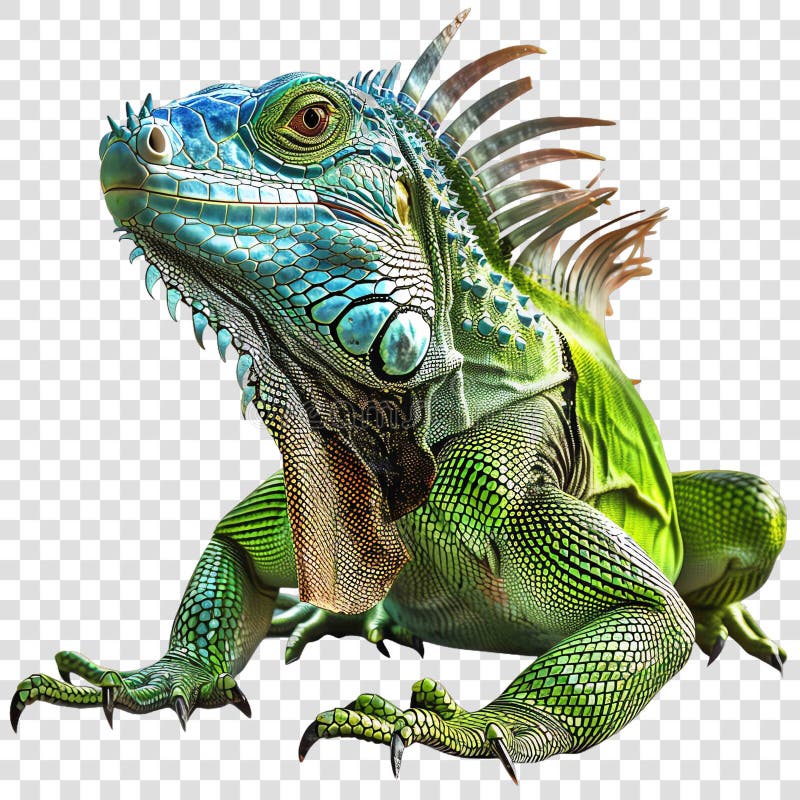 Iguana Transparent Background Realistic Element Stock Illustration ...