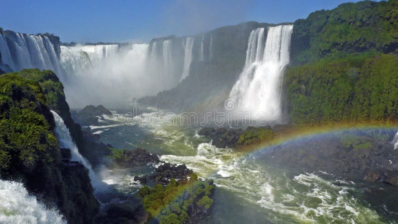 Iguazu Waterfall Seen from Brazil Stock Photo - Image of landmark ...
