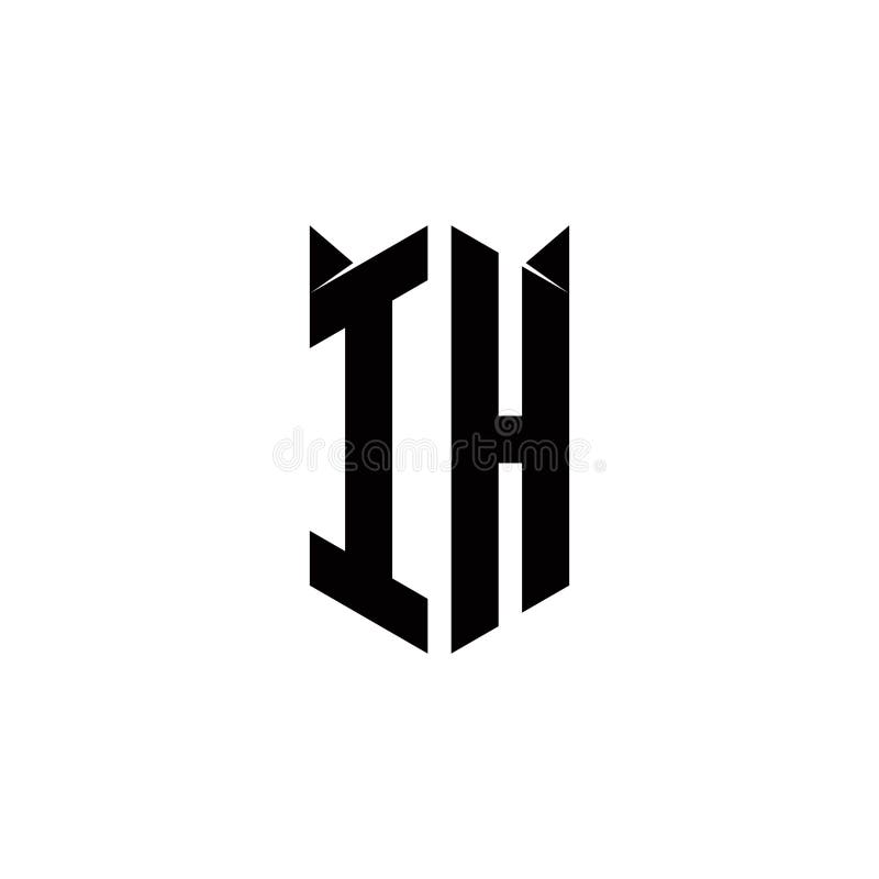 IH Logo Monogram with Shield Shape Designs Template Stock Vector ...