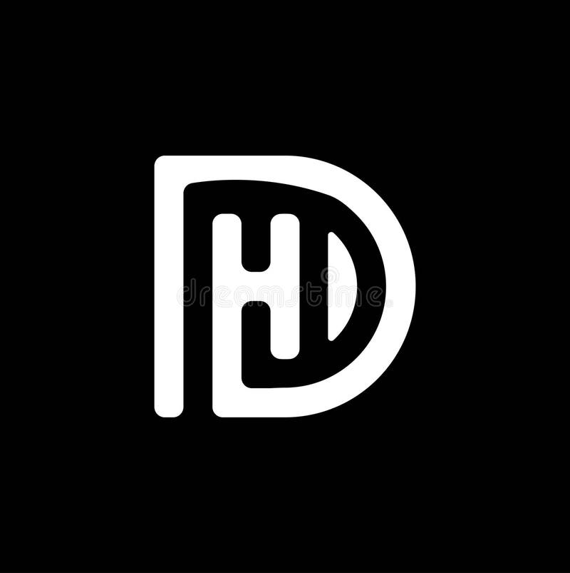 IHD Letter Logo Design on Black Background Stock Photo - Image of ...