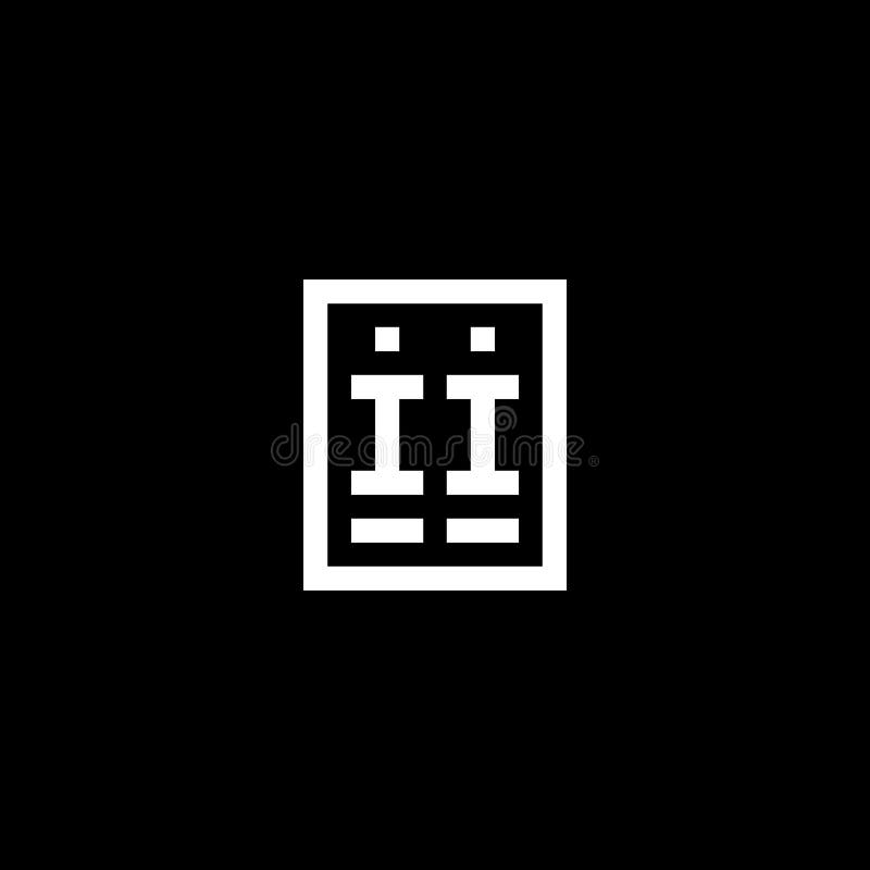 II Initial Logo with Square Rectangular Shape Style Stock Illustration ...