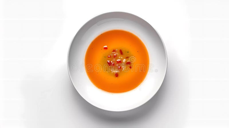 Iisolated Soup in a Plate Top Down View White Background Stock ...