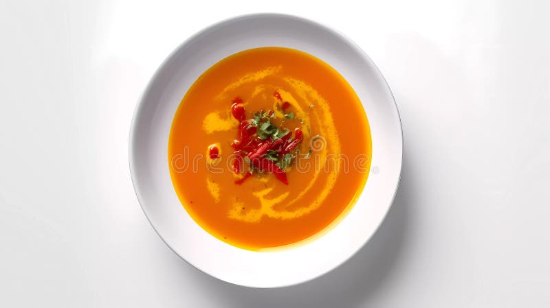 Iisolated Soup in a Plate Top Down View White Background Stock ...