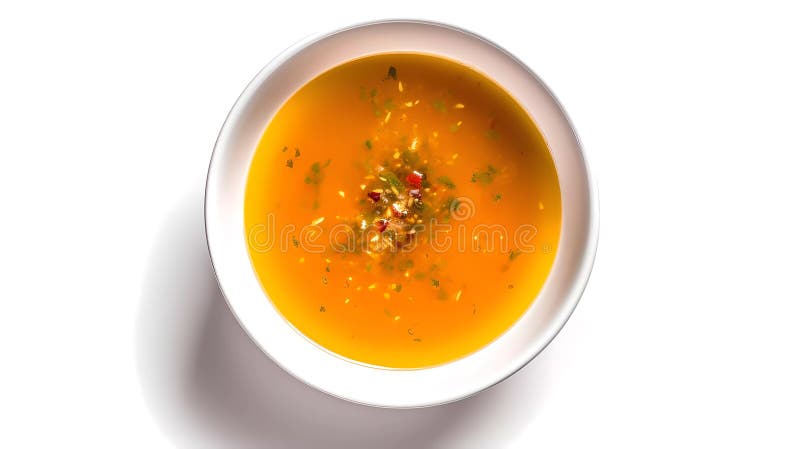 Iisolated Soup in a Plate Top Down View White Background Stock ...