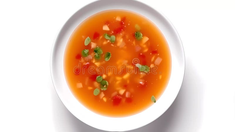 Iisolated Soup in a Plate Top Down View White Background Stock ...