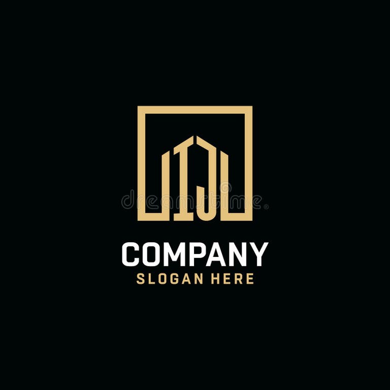 IJ Initial Monogram Logo Design with Square Shape Design Ideas Stock ...