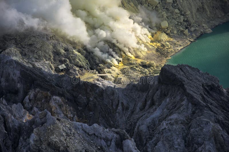 Ijen Crater Dusk at Banyuwangi East Java Indonesia. Stock Photo - Image ...