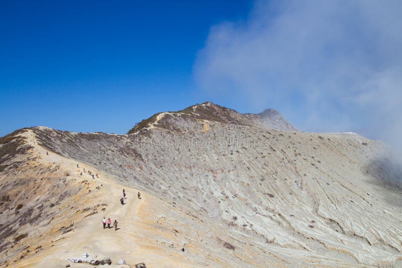 Ijen Crater Landscape from the Crater East Java, Indonesia Stock Image ...