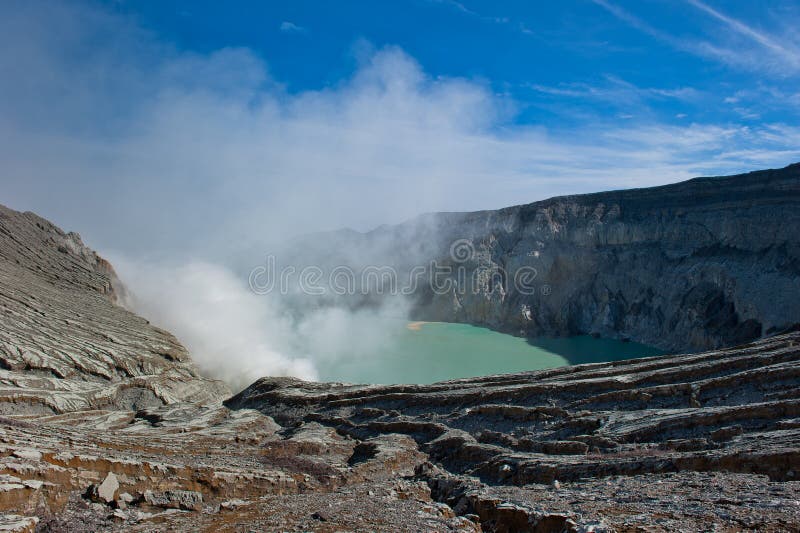Ijen Indonesia Java Kawah Wulkan Obraz Stock - Obraz złożonej z ...