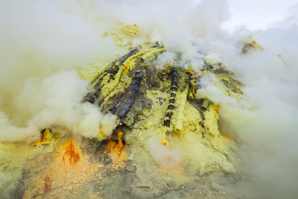 Ijen volcano crater stock image. Image of rock, java - 60494743