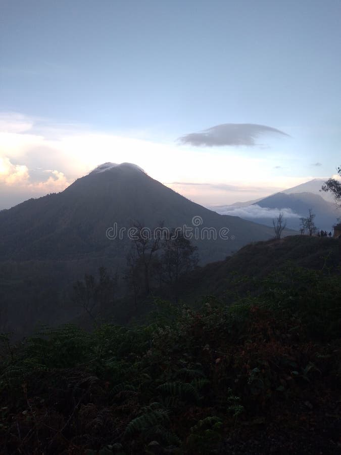 Ijencrater Bluefire Eastjava Mount Cloudy Stock Image - Image of acidic ...