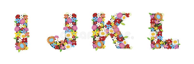 Spring Flowers Alphabet stock vector. Illustration of letters - 30504539