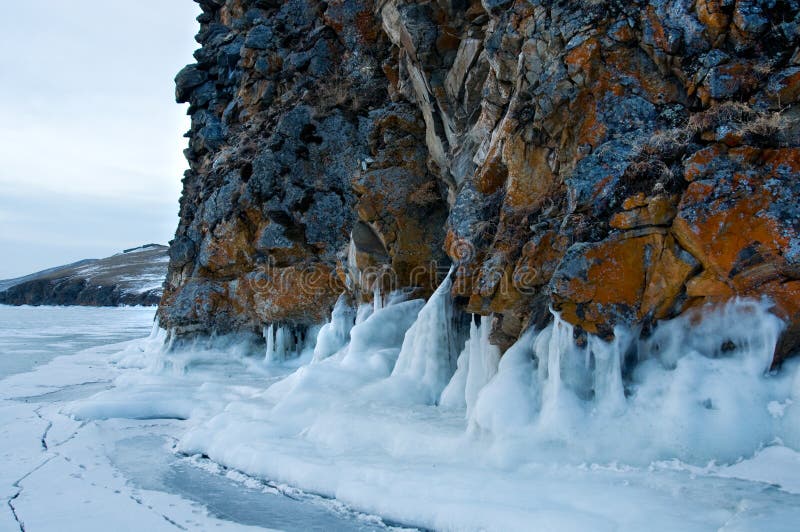 Ijs Op De Oppervlakte Van Meer Baikal Stock Foto - Image of rusland ...