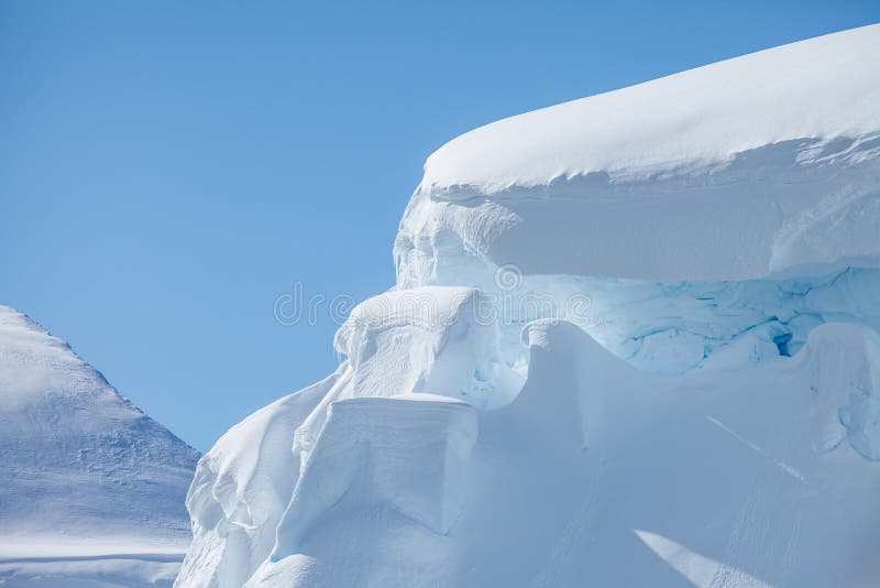 Steile Kant Van Een Grote Ijsberg Die in De Zuidpool Bevroren is Stock ...