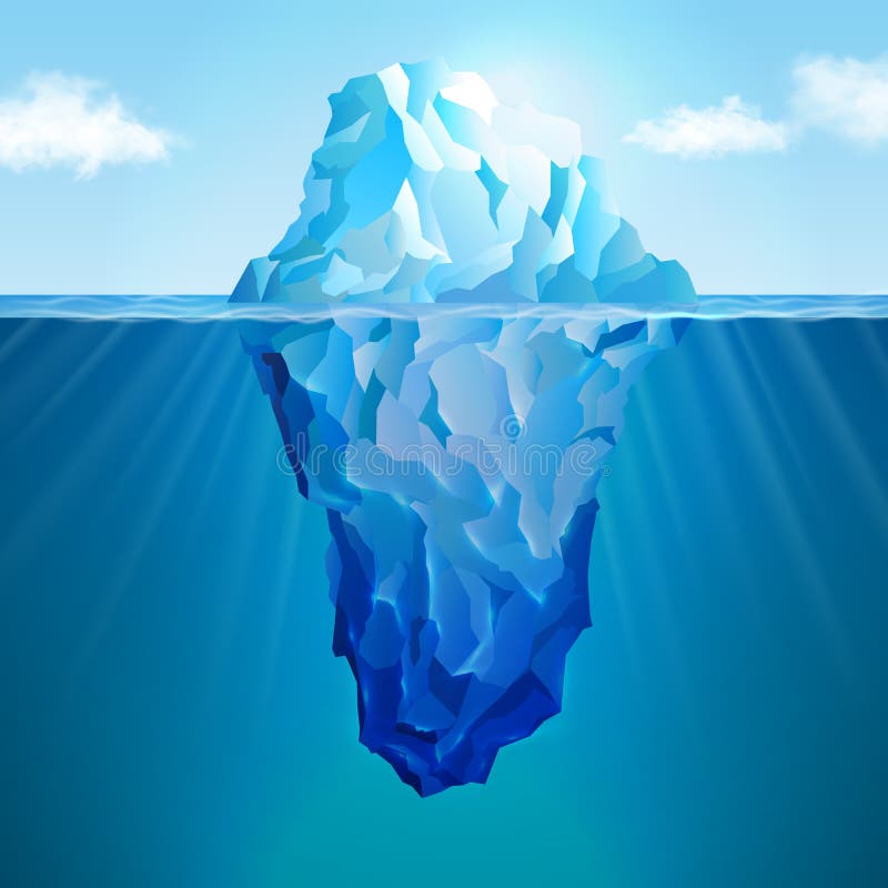 Ijsberg Realistisch Concept Stock Illustratie - Illustration of ijsberg ...