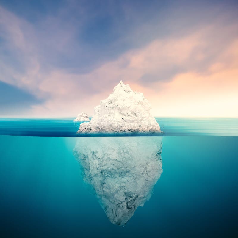 IJsbergmodel Op Blauwe Oceaan Stock Foto - Image of landschap ...