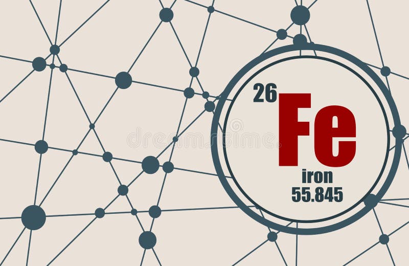 Ijzer chemisch element vector illustratie. Illustration of laboratorium ...