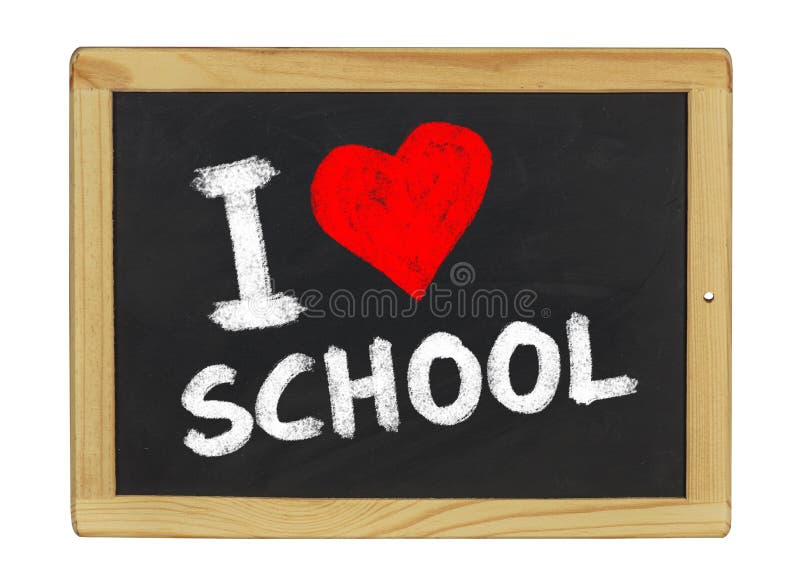 Ik Houd Van School Op Een Bord Stock Afbeelding - Image of horizontaal ...