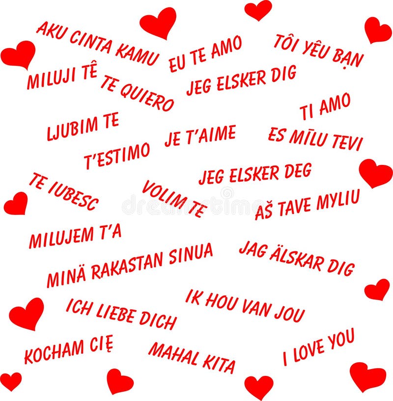 Ik Houd Van U in Alle Talen Van De Wereld Vector Illustratie ...