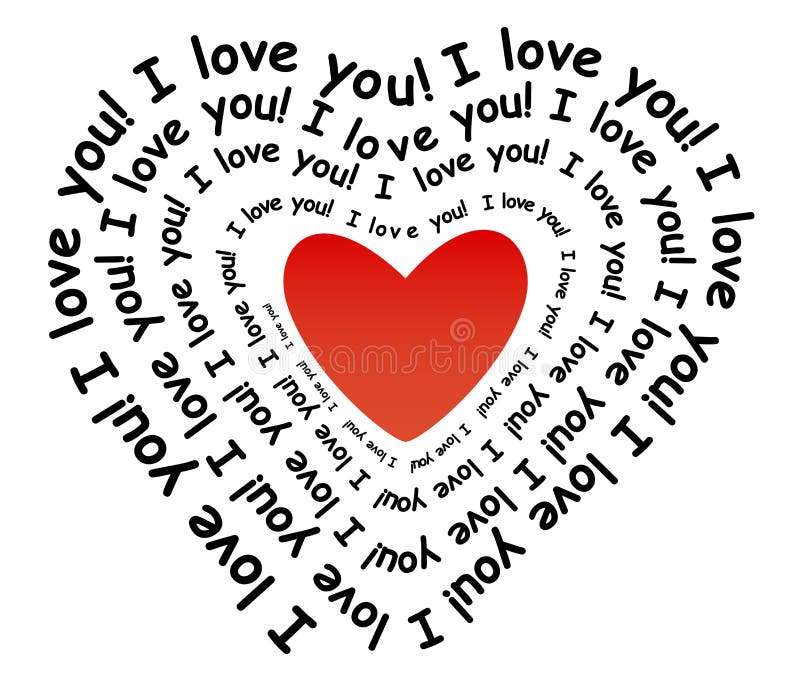 De Tekst Van De Vorm Van Het Hart Vector Illustratie - Illustration of ...