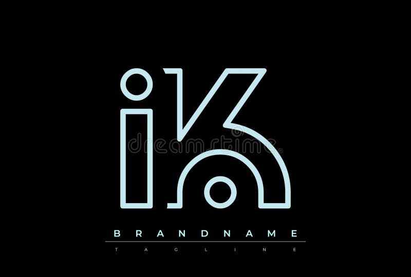 IK Technology Letter Logo Template Stock Vector - Illustration of ...