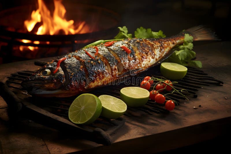 Ikan Bakar, Grilled Fish Marinated in a Blend of Spices Stock ...