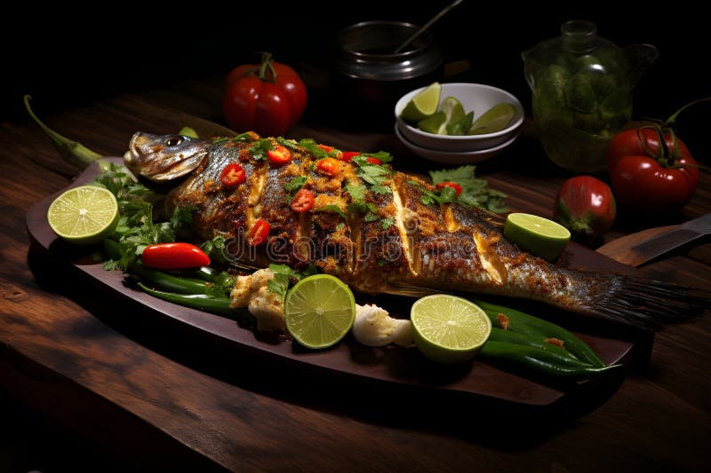 Ikan Bakar, Grilled Fish Marinated in a Blend of Spices Stock ...