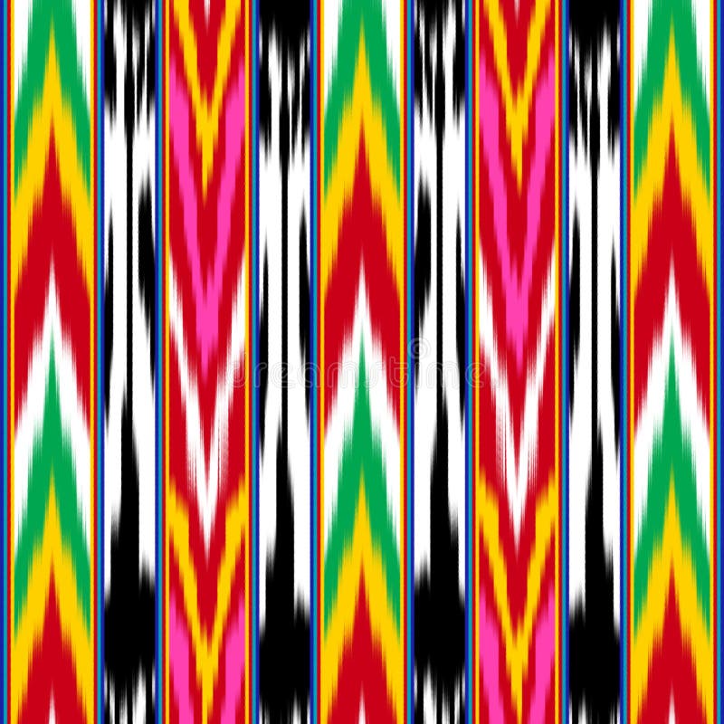 Ikat, Adras. Uzbek Pattern. Stock Illustration - Illustration of muslim ...