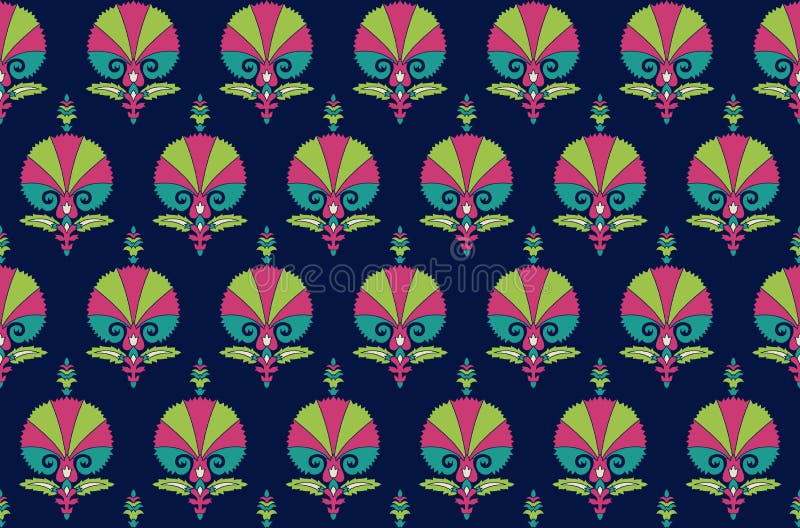 Ikat Geometric Folklore Ornament With Diamonds Tribal Ethnic Vector