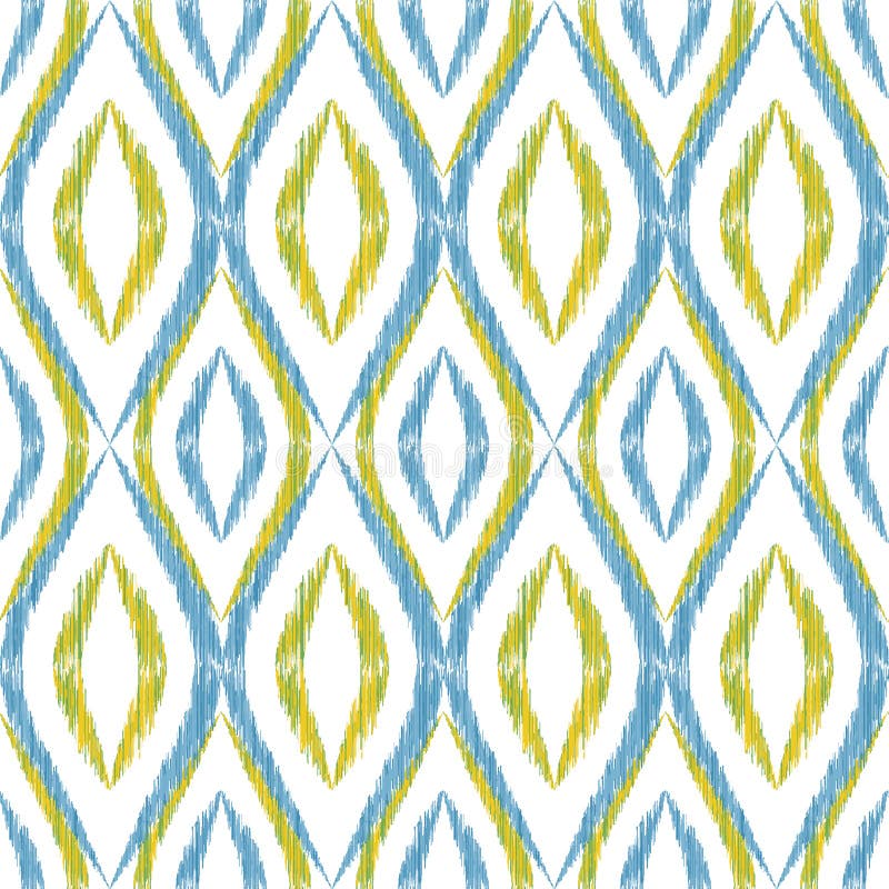 Ikat Ogee Seamless Vector Pattern Illustration. Stock Vector ...