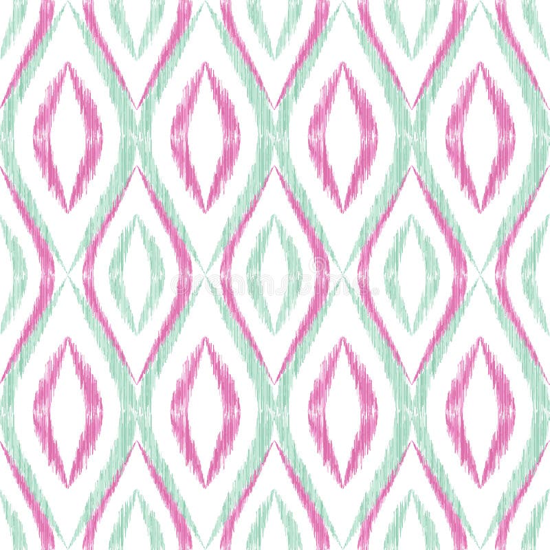 Ikat Ogee Seamless Vector Pattern Illustration. Stock Vector ...