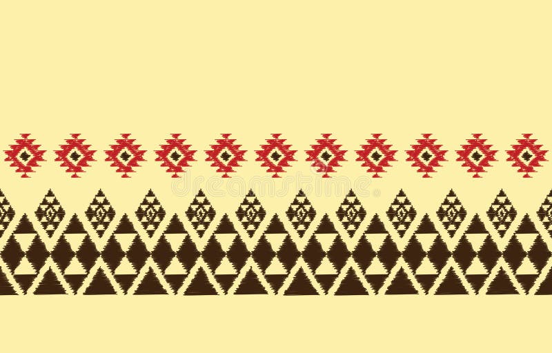 Horizontal Ethnic Geometric Border Pattern on Light Background Stock ...