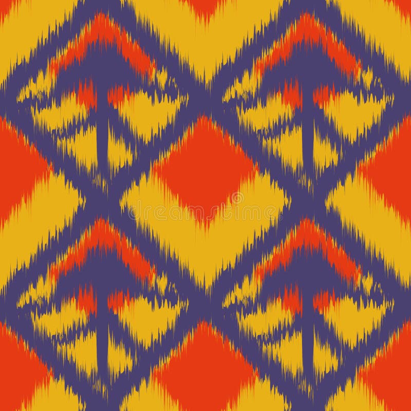 Ikat Seamless Pattern Design for Fabric Stock Illustration ...