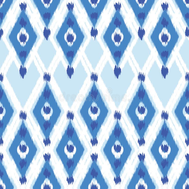 Ikat Seamless Pattern Design for Fabric Stock Illustration ...