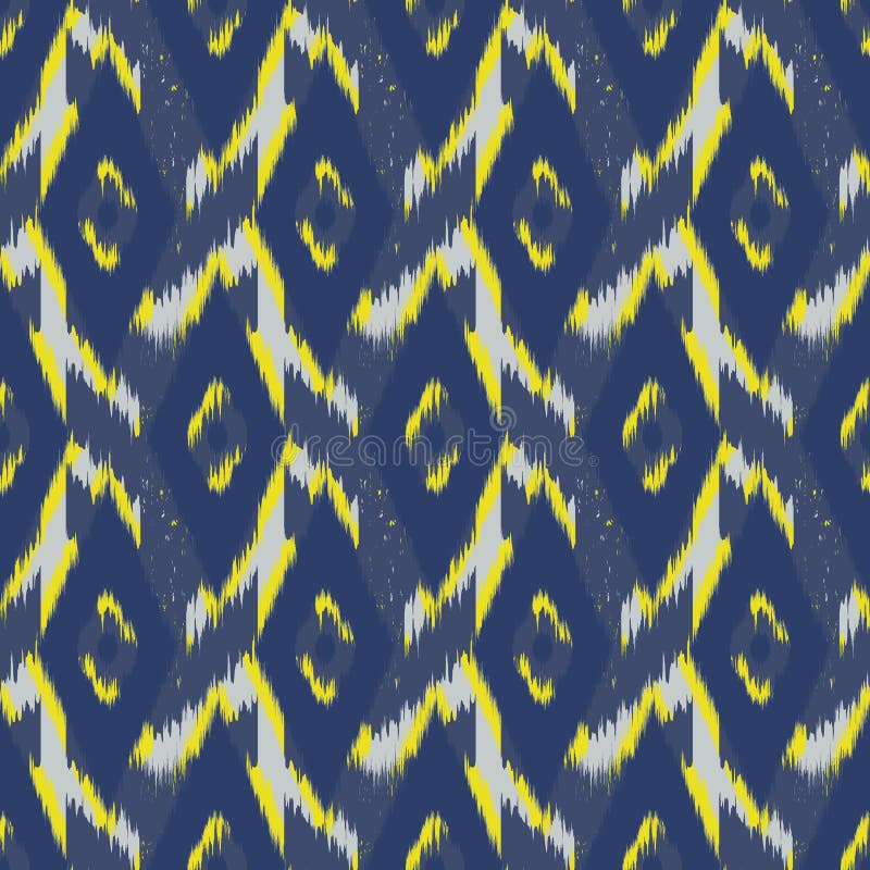 Ikat Seamless Pattern Design for Fabric Stock Illustration ...