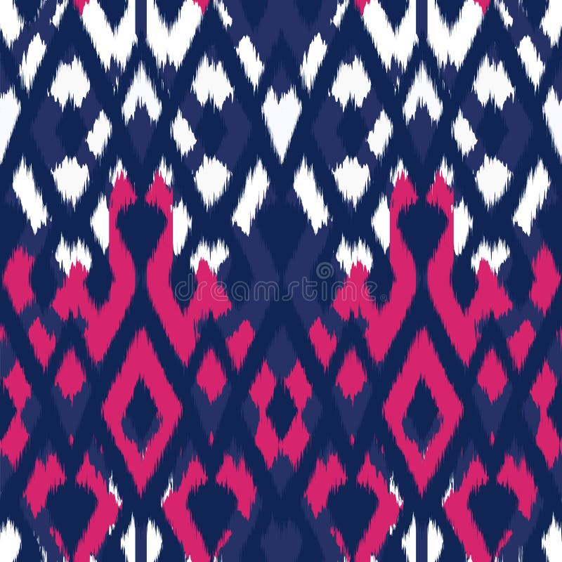 Ikat Seamless Pattern Design for Fabric Stock Illustration ...
