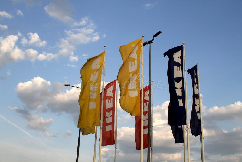 Ikea flags editorial stock image. Image of design, ikea - 24635354